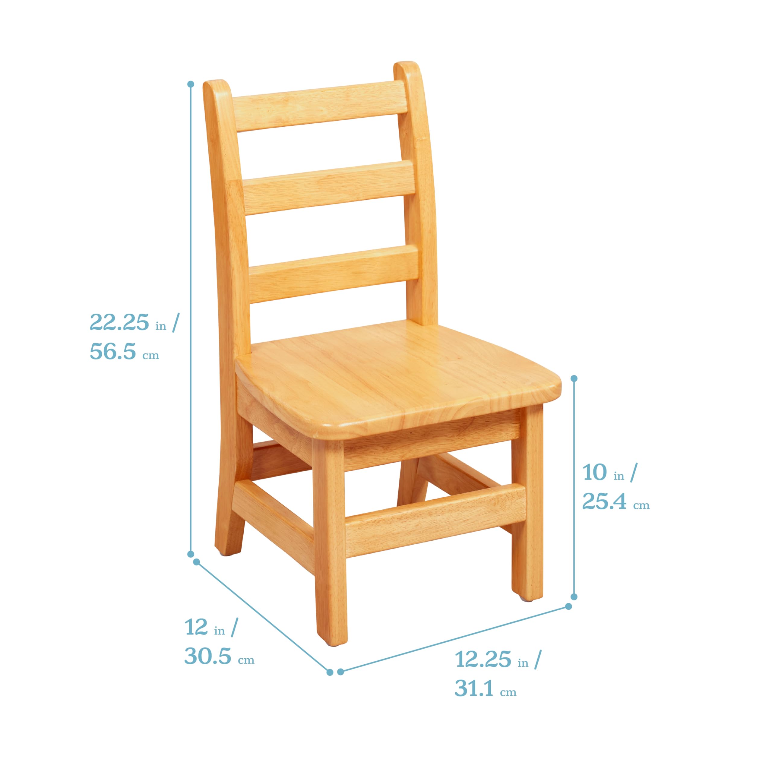 ECR4Kids 24in x 48in Rectangular Hardwood Table with 20in Legs and Four 10in Chair, Kids Furniture, Honey