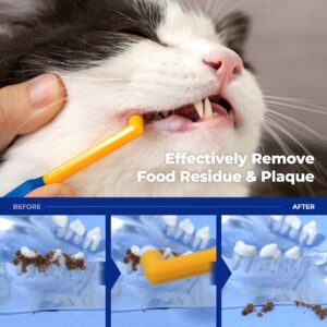 PETHROOM] Micro Tiny Pet Toothbrush for Small Cats and Dogs | Round Shaped Head with Ultra Soft Bristle for Deep Cleaning Dental Care