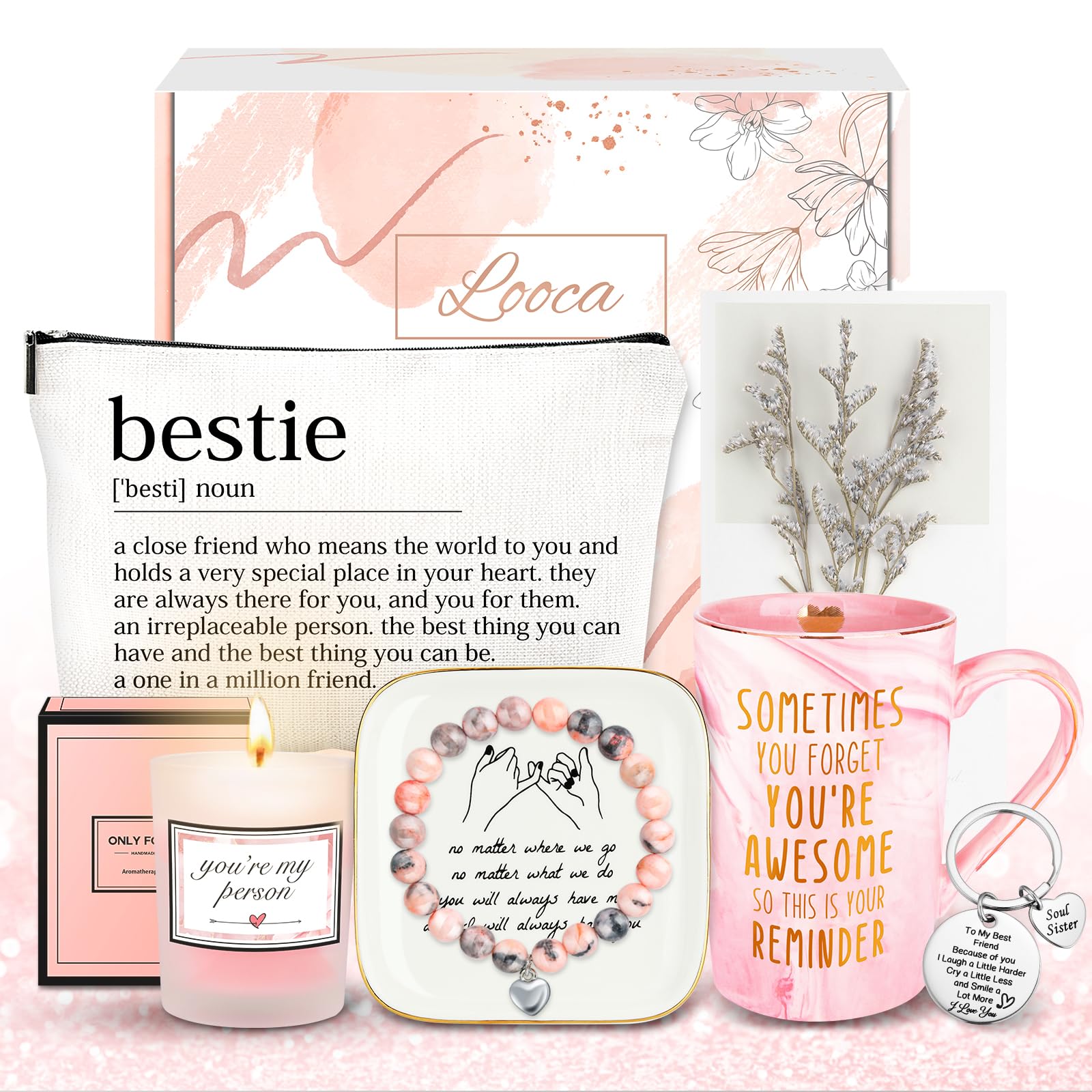 Looca Best Friend Birthday Gift Basket for Women - Unique Friendship Gifts for Bestie, BFF