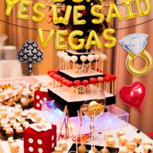 LaVenty 16 PCS She Said Yes We Said Vegas Balloon Las Vegas Bachelorette Party Decorations Casino Bachelorette Bridal Shower Balloons Garland