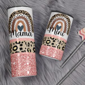 Cosictic Mama And Mini Skinny Tumbler Set For Mom And Kids, Mother's Day Gift For Mom New Mom Mom To Be