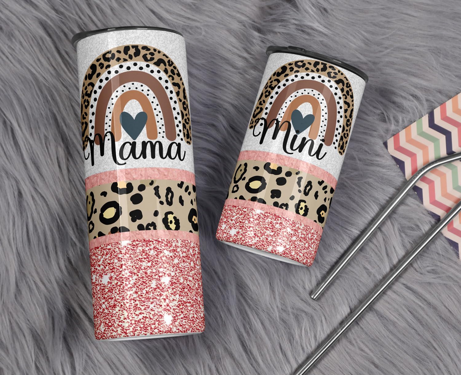 Cosictic Mama And Mini Skinny Tumbler Set For Mom And Kids, Mother's Day Gift For Mom New Mom Mom To Be