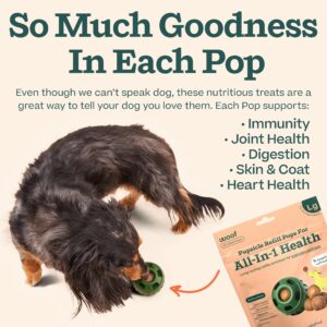 WOOF Pupsicle Refill Pops for All-in-1 Health - Long-Lasting Multivitamin Refills for The Pupsicle Toy - with Vitamins A, B, D, Iron, Magnesium, and Fiber - Large Pops - 7 Count