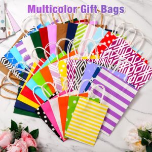 Kosiz 36 Pcs Assorted Sizes Gift Bags Bulk Gift Bag Assortment Different Sizes Birthday Goodie Paper Party Favor Gift Bag for Christmas Teacher Thanksgiving, Etc 8.3" Small, 10.2" Medium, 12.6" Large