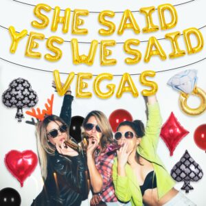 LaVenty 16 PCS She Said Yes We Said Vegas Balloon Las Vegas Bachelorette Party Decorations Casino Bachelorette Bridal Shower Balloons Garland