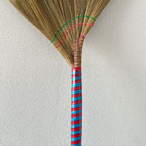 Authentic Handmade Asian Broom Set of 3 Packs - Premium Vietnamese Straw Broom, 40" Length