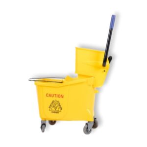 zion jan-san usa 36l deluxe wringer-yellow//heavy-duty/compact/easy cleaning/multi-compartment/with wheels/for professional use/ergonomic