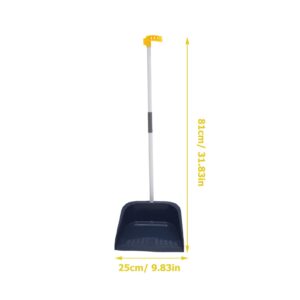 Healifty Dustpan and Broom Set, Stand Up Dustpans with Broom Household Sweeping Broom Handheld Broom for Lobby Garage Cleaning Supplies Blue