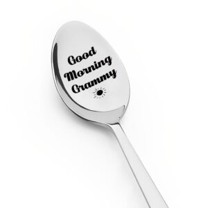 grammy spoon gifts from grandchildren grandkids, nana grandma grandmother christmas birthday gift for grammy good morning grammy spoon for nana grandma coffee tea lover gift spoon for women