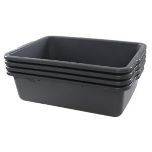 kiddream 34 liters large commercial bus tubs, plastic bus box trays set of 4