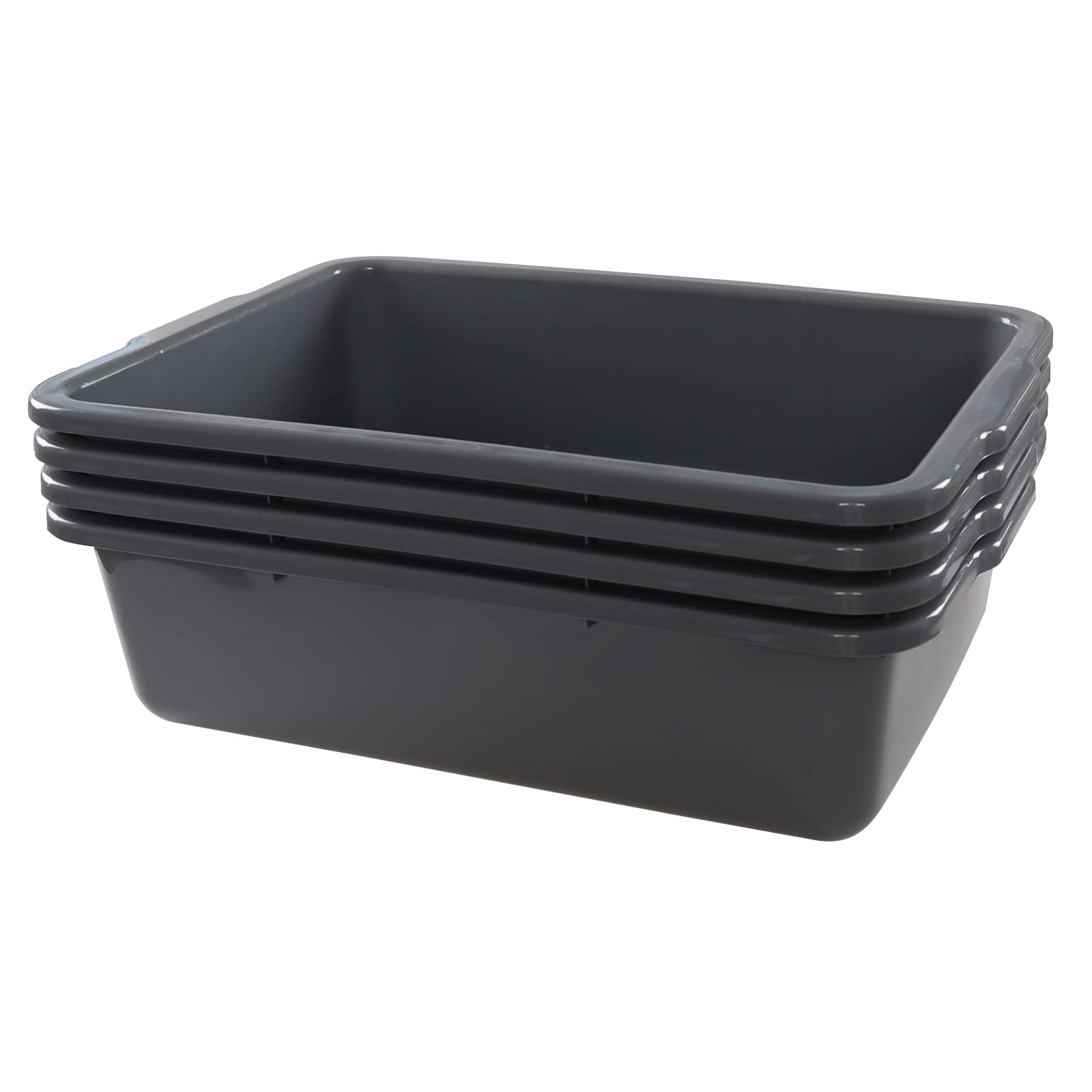 Kiddream 34 Liters Large Commercial Bus Tubs, Plastic Bus Box Trays Set of 4