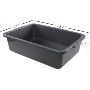 Kiddream 34 Liters Large Commercial Bus Tubs, Plastic Bus Box Trays Set of 4