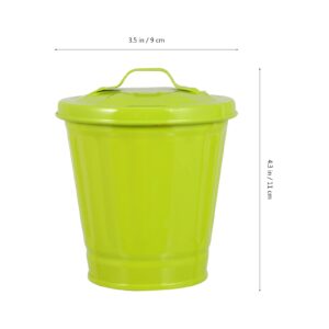 Hohopeti Creative Tabletop Trash Can Lid Lovely Waste Bin Pot Office Bedroom Bathroom Kitchen Countertop Desk Organization