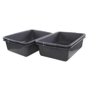 Kiddream 34 Liters Large Commercial Bus Tubs, Plastic Bus Box Trays Set of 4