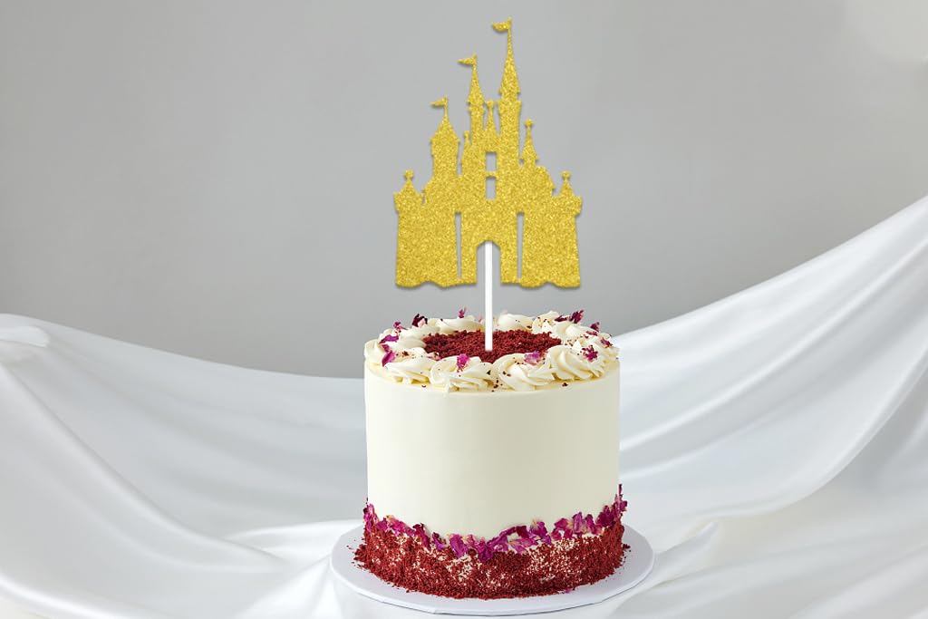 Castle Cake Topper Princess Cake Topper Castle Theme Birthday Party Decoration Princess Party Supplies Princess Happy Birthday Cake Decoration for Girls Princess Baby Shower Supplies