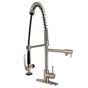 kingston brass ls8508dl concord single-handle pre-rinse kitchen faucet, brushed nickel