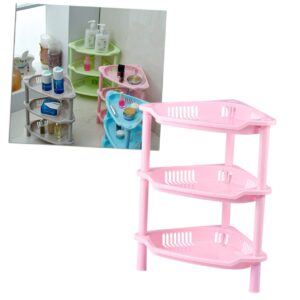 buguuyo 3layer plastic small storage organizer basket corner shelf rack for home bathroom kitchen compact design for efficient space saving