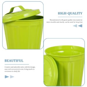 Hohopeti Creative Tabletop Trash Can Lid Lovely Waste Bin Pot Office Bedroom Bathroom Kitchen Countertop Desk Organization