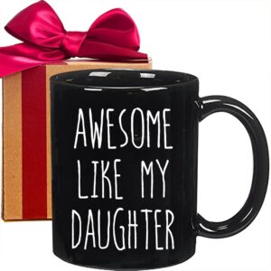 mnedlad awesome like my daughter mug, inspirational birthday gifts for dad father grandpa men, funny gag father's day gifts from daughter son kids wife, christmas gifts for new dad father husband men