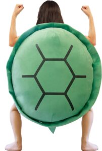 enhopty 40" wearable turtle shell plush pillows tortoise plush pillow funny animal dress up for kids (green, 40inch)