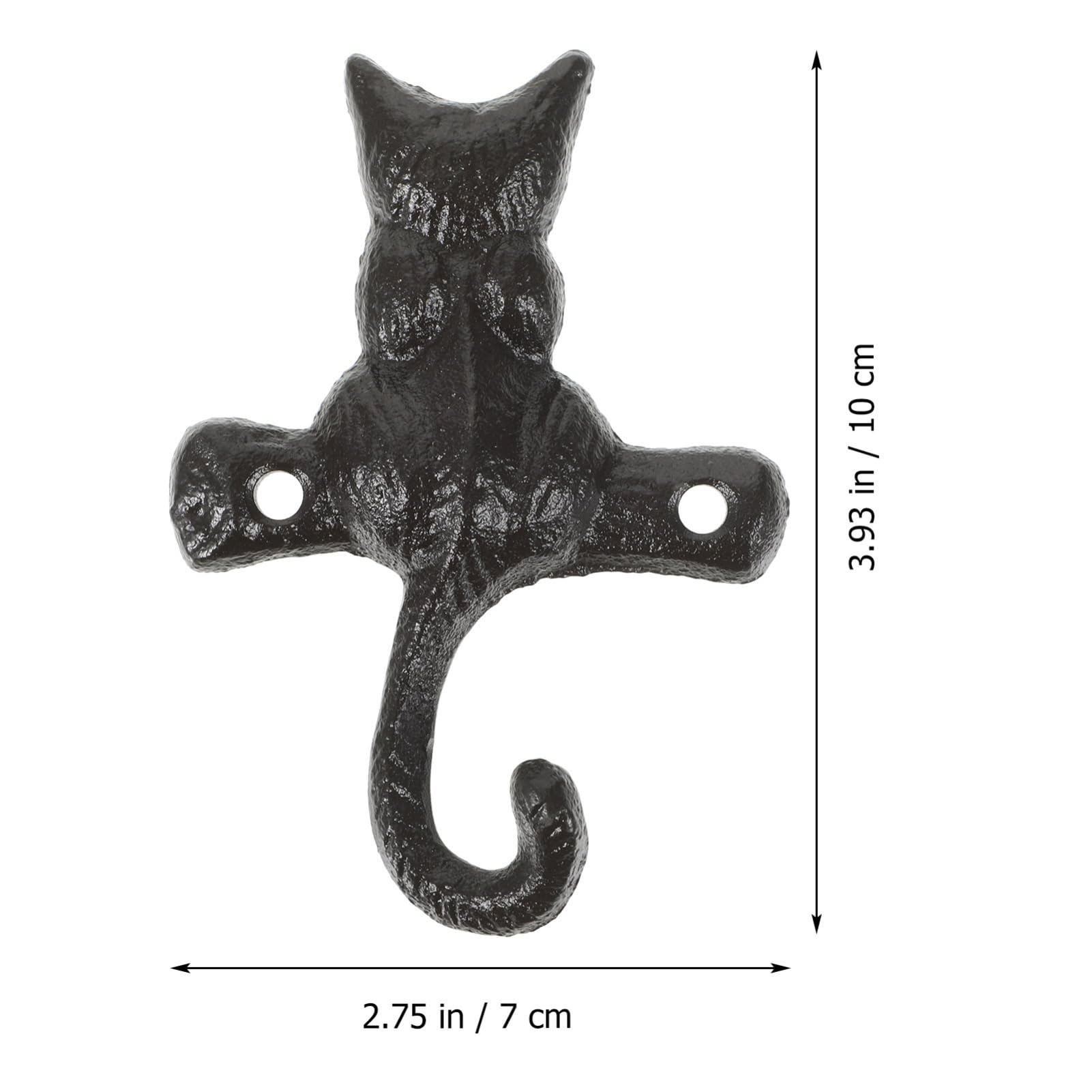 STOBAZA 2pcs European Classical Cast Iron Cat Hook Iron Hanging Hooks Cat Wall Hooks Metal Clothes Hanger Black Cat Hook Single Key Hook Vintage Wall Hooks Wall Mount Hook Animal Coat