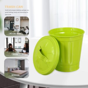 Hohopeti Creative Tabletop Trash Can Lid Lovely Waste Bin Pot Office Bedroom Bathroom Kitchen Countertop Desk Organization