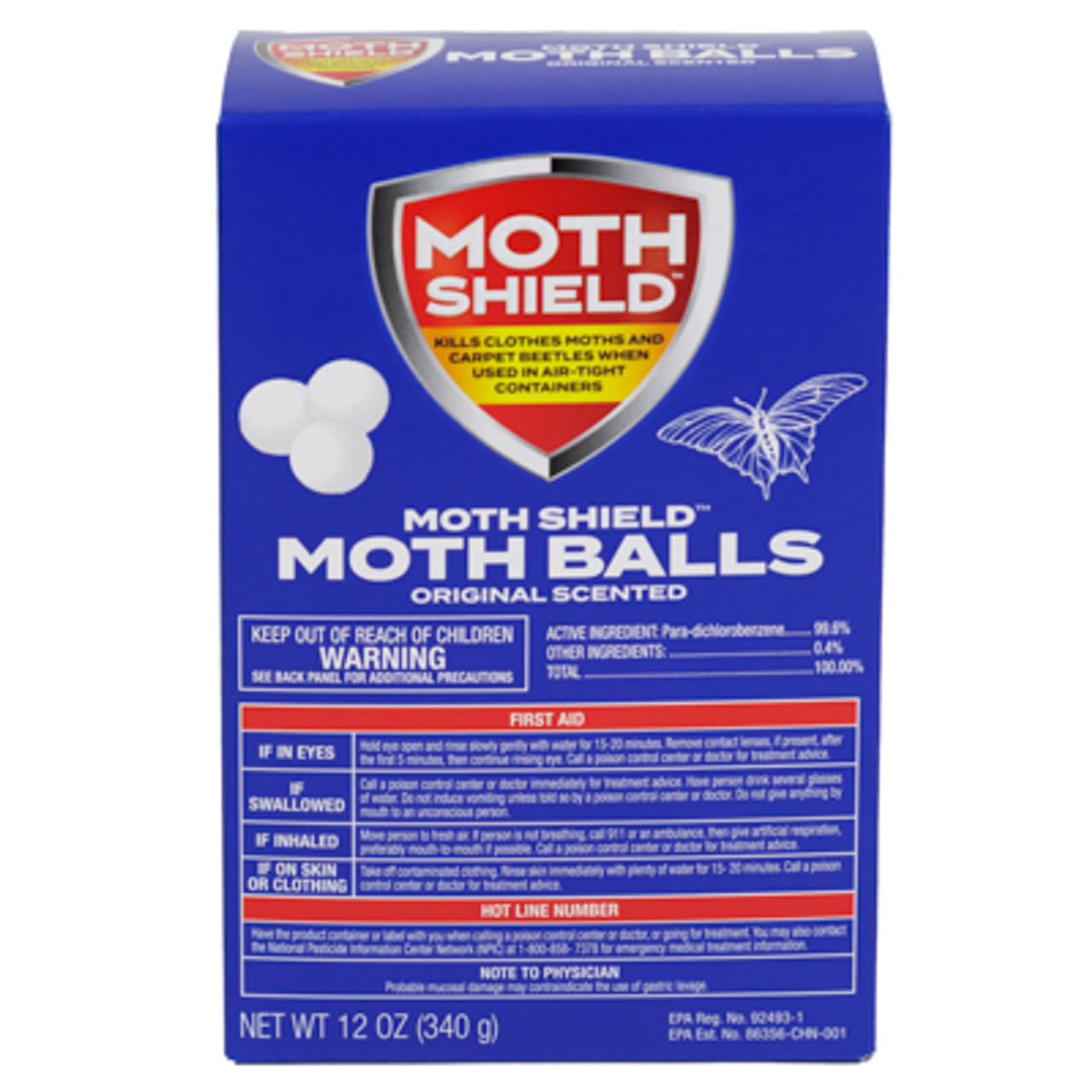 Moth Shield Moth Ball Traps for Clothes, Furniture, Carpet and Pantry Moths, 12 Ounce Box (Original Scented, 12 Ounce (1 Pack)