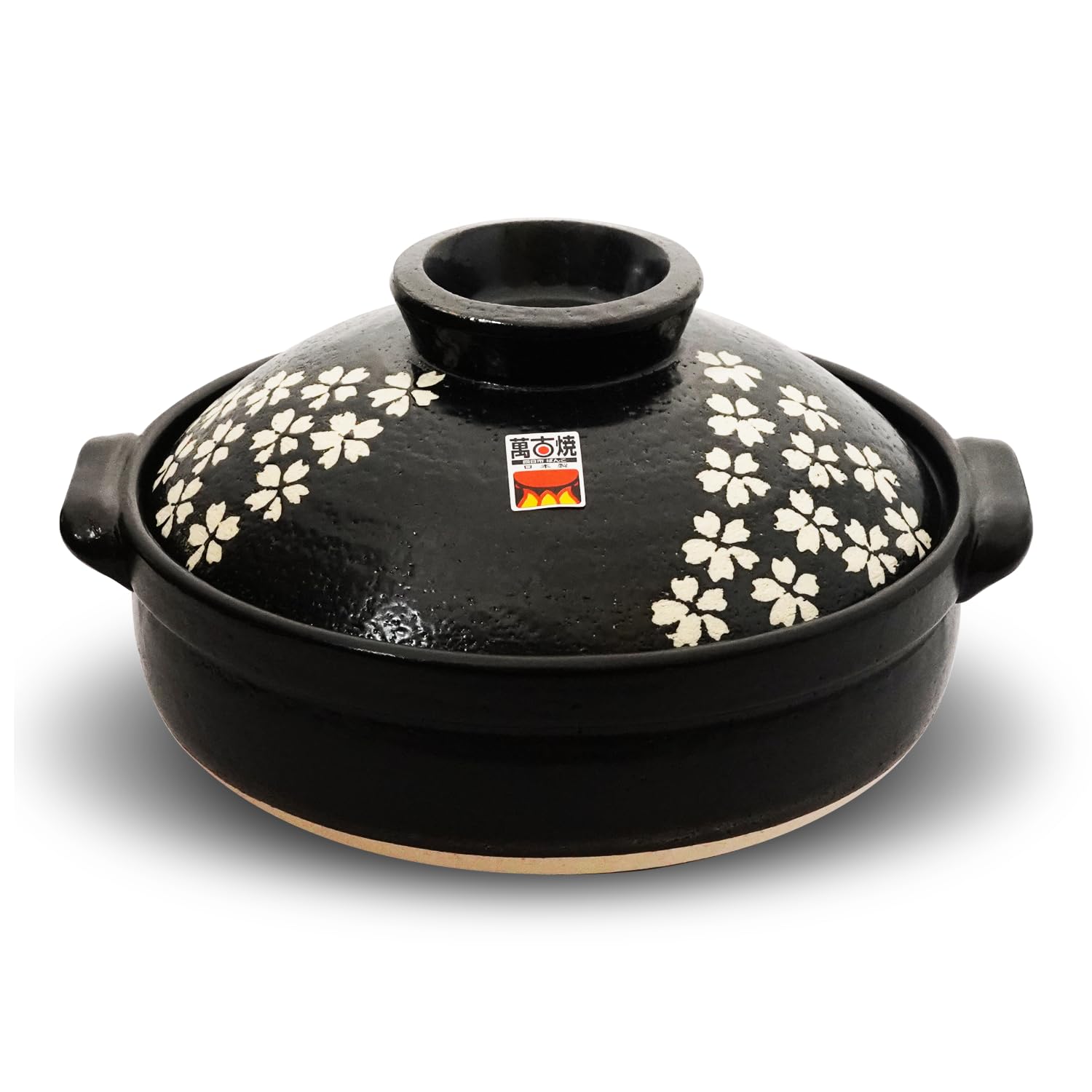 COTONOHA Banko-yaki Donabe Clay Pot - Authentic Japanese Earthenware with Cherry Blossom Design - Ideal for Cold Season Cooking - Made in Japan (Cherry Blossom, 3-5 people)