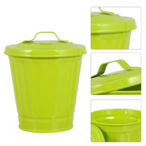 Hohopeti Creative Tabletop Trash Can Lid Lovely Waste Bin Pot Office Bedroom Bathroom Kitchen Countertop Desk Organization