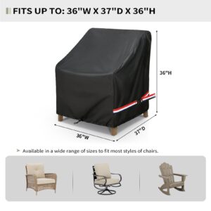 KylinLucky Patio Chair Covers Waterproof, Heavy Duty Outdoor Furniture Covers Fits up to 36 W x 37 D x36 H inches 2 Pack Black