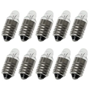 sqxbk 10pcs 2.5v0.3a mini screw base light bulbs e10 screw base flashlight bulbs light mini lamps miniature screw base light bulbs for home experiment circuit electrical test accessories