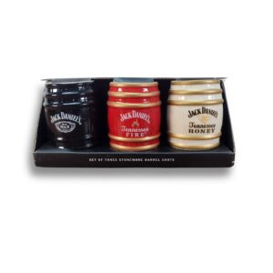 m. cornell importers jack daniel's stoneware barrel shot glasses set of 3 - jack daniel's gift set