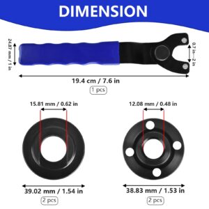 1-Pack Adjustable Angle Grinder Wrench with 2 Pairs Grinder Flange Nut Universal Adjustable Angle Grinder Wrench Angle Grinder Nut and Pin Spanner Compatible with Dewalt Grinder or other Grinders