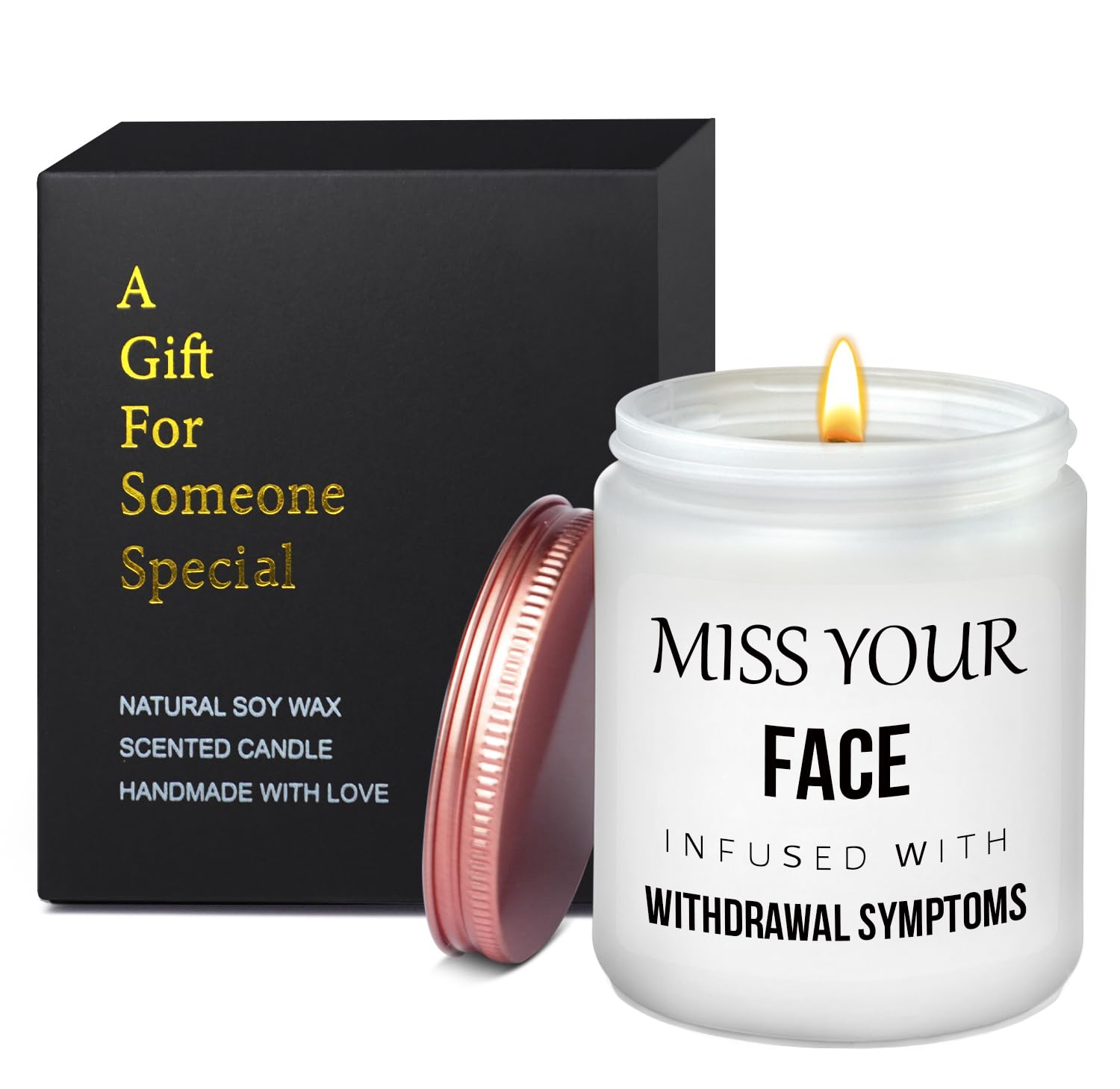 Best Friends Gifts for Women, Unique Christams Gifts for Women Birthday Present, Friendship Gifts for Women, Miss Your Face Lavender Candle Gifts for Bestie, Funny Gifts Idea for Friend Sister Mom