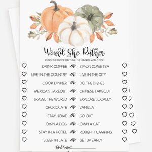 All Ewired Up 50 Would She Rather (50-Cards) Fun Baby Shower Game Activity, Bridal Shower, Bachelorette, Gender Neutral Boy or Girl, Pumpkin, Autumn