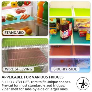 16 Pcs Refrigerator Liners, CR Washable Mats Covers Pads Home Kitchen Gadgets Accessories Organization Top Freezer Glass Shelf Wire Shelving Cupboard Cabinet Drawer (4 Blue 4 Green 4 Red 4 White)