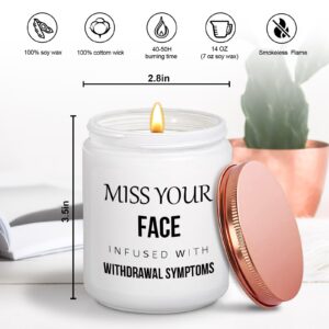 Best Friends Gifts for Women, Unique Christams Gifts for Women Birthday Present, Friendship Gifts for Women, Miss Your Face Lavender Candle Gifts for Bestie, Funny Gifts Idea for Friend Sister Mom