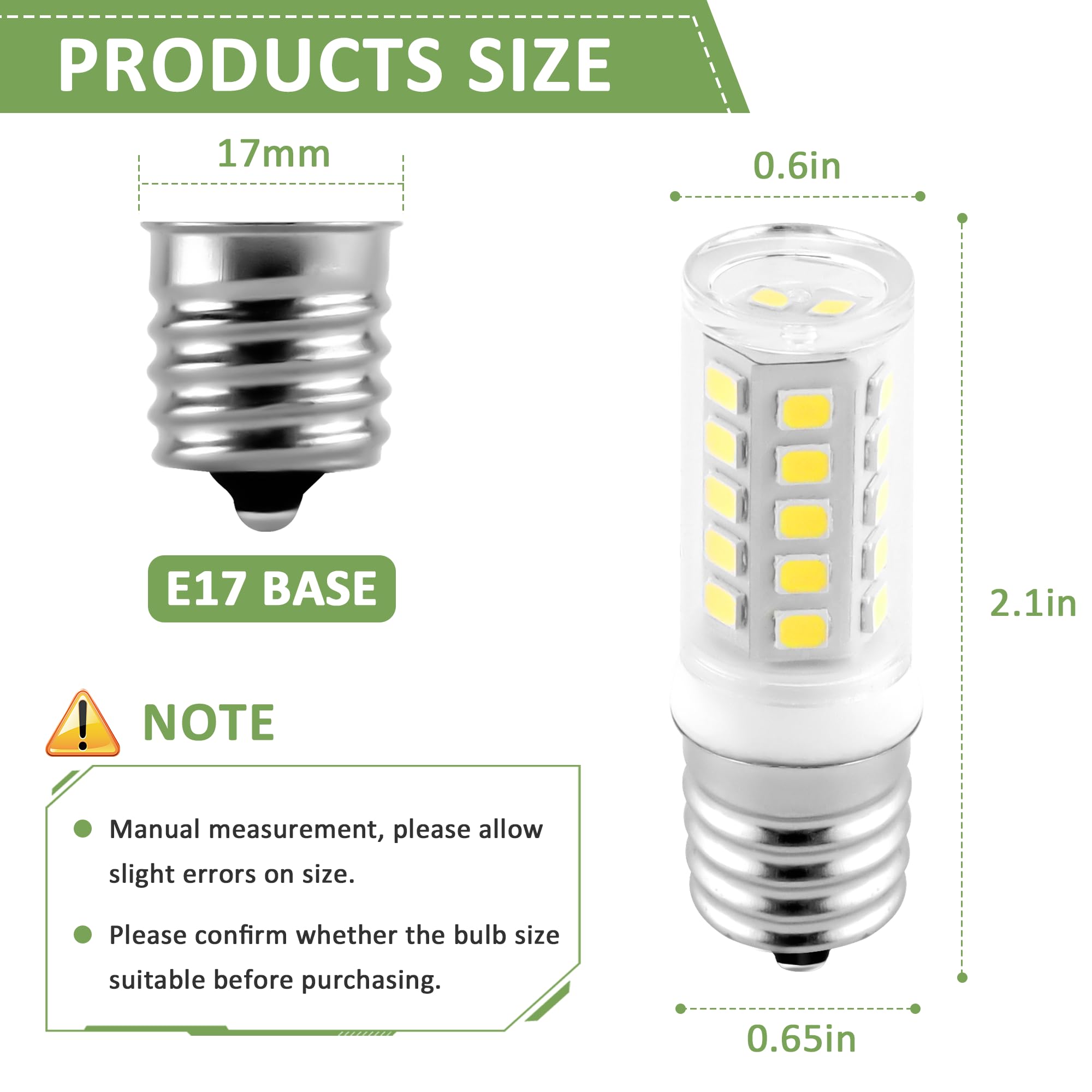 ROOAUG 5304517886 Kei D28A Refrigerator Light Bulb Replacement,E17 led Bulb,Freezer Light Bulb 3W AC100-130V 6000K Daylight White, 3PACKS