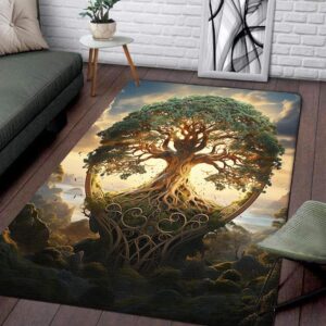 tree rug, tree of life in the sky rug, home office decor 8x10 9x12 area celtic tree carpet tree of life mat carpet bohemian decor mats for bedroom home dorm celtic rug for living room mom father gift