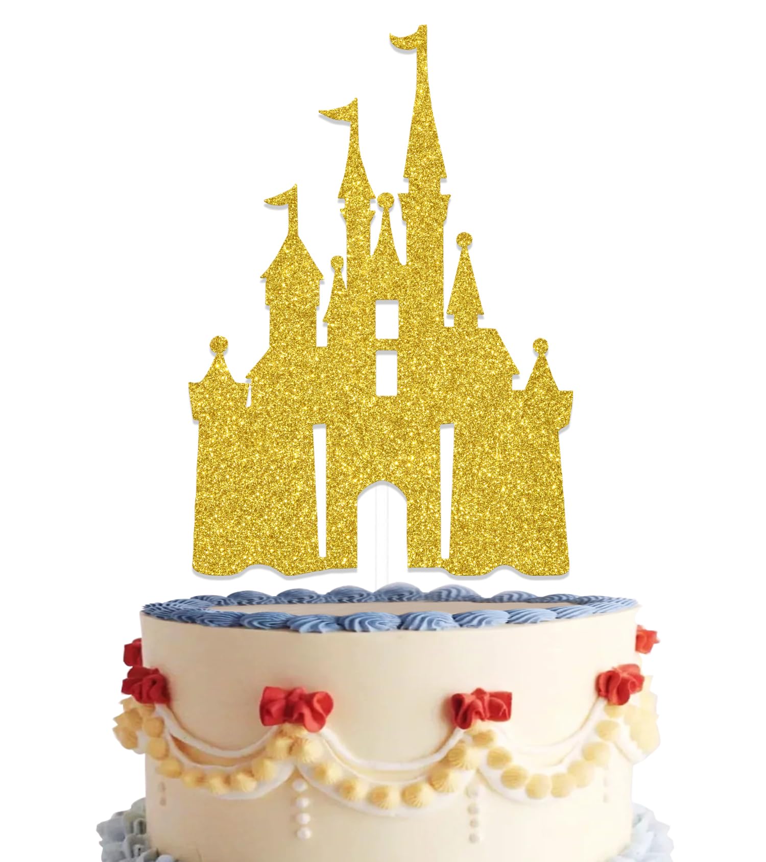 Castle Cake Topper Princess Cake Topper Castle Theme Birthday Party Decoration Princess Party Supplies Princess Happy Birthday Cake Decoration for Girls Princess Baby Shower Supplies