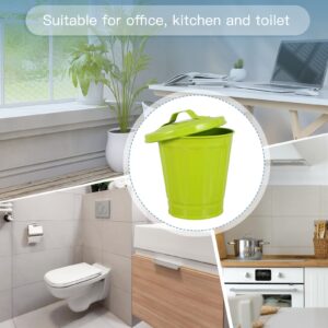 Hohopeti Creative Tabletop Trash Can Lid Lovely Waste Bin Pot Office Bedroom Bathroom Kitchen Countertop Desk Organization