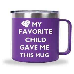 fanunny best mom gifts from son, daughter, thank you inspirational gift for women, ideas birthday christmas mothers day present, purple coffee mug cup with handle