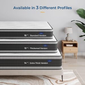 Vesgantti Full Mattress, 12 Inch Hybrid Full Size Mattress in a Box, Memory Foam and Individually Pocket Spring, Innerspring Mattress for Pressure Relief and Supportive, Medium Firm