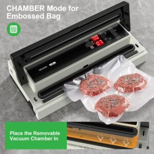 MAGIC SEAL 16'' Commercial Vacuum Sealer Machine, Meat Sealer Vacuum Packing Machine with Double Pump and Auto Cooling System, Sealing and Vacuum Time Control, Compatible with Mylar Bags