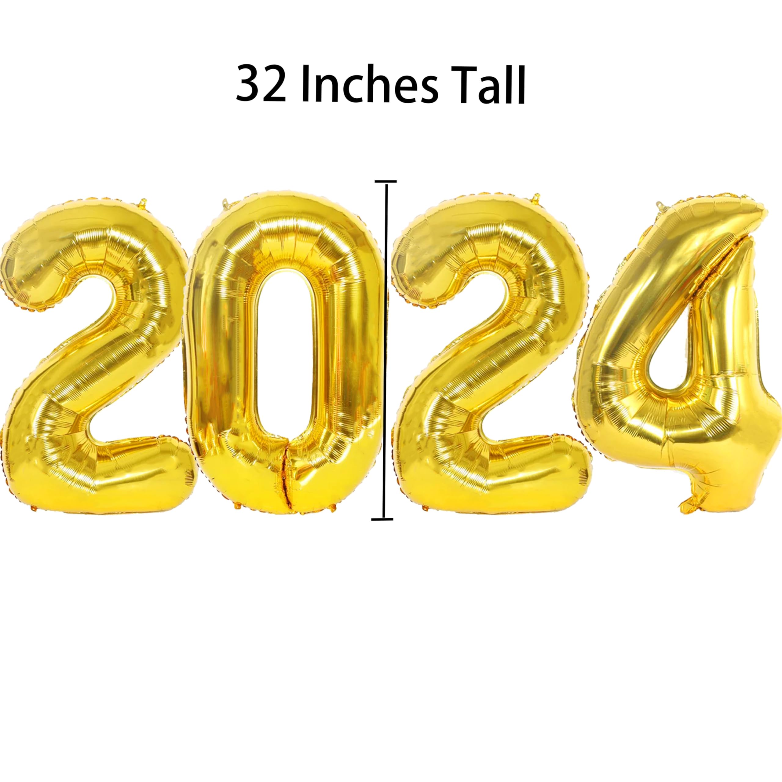 YuBoBo Graduation Decorations Class of 2024 Balloon Party New Year Decor Supplies 2024 Congrats Gard Balloon Black And Gold 39 Pieces 32 Inch Balloon Set