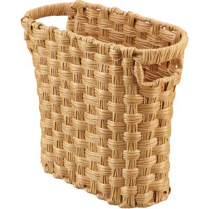 wicker waste basket, wicker trash can with built-in handles, multifunctional mini wicker basket for home and office, compact design and durable construction with fine artisanal craftsmanship