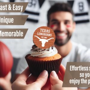 Texas Party Supplies (42 Pieces) for University of Texas Graduation, Tailgating and Birthday Party Decorations with Texas Longhorns Banner and UT Austin Cupcake Toppers Decorations (Texas Longhorns)