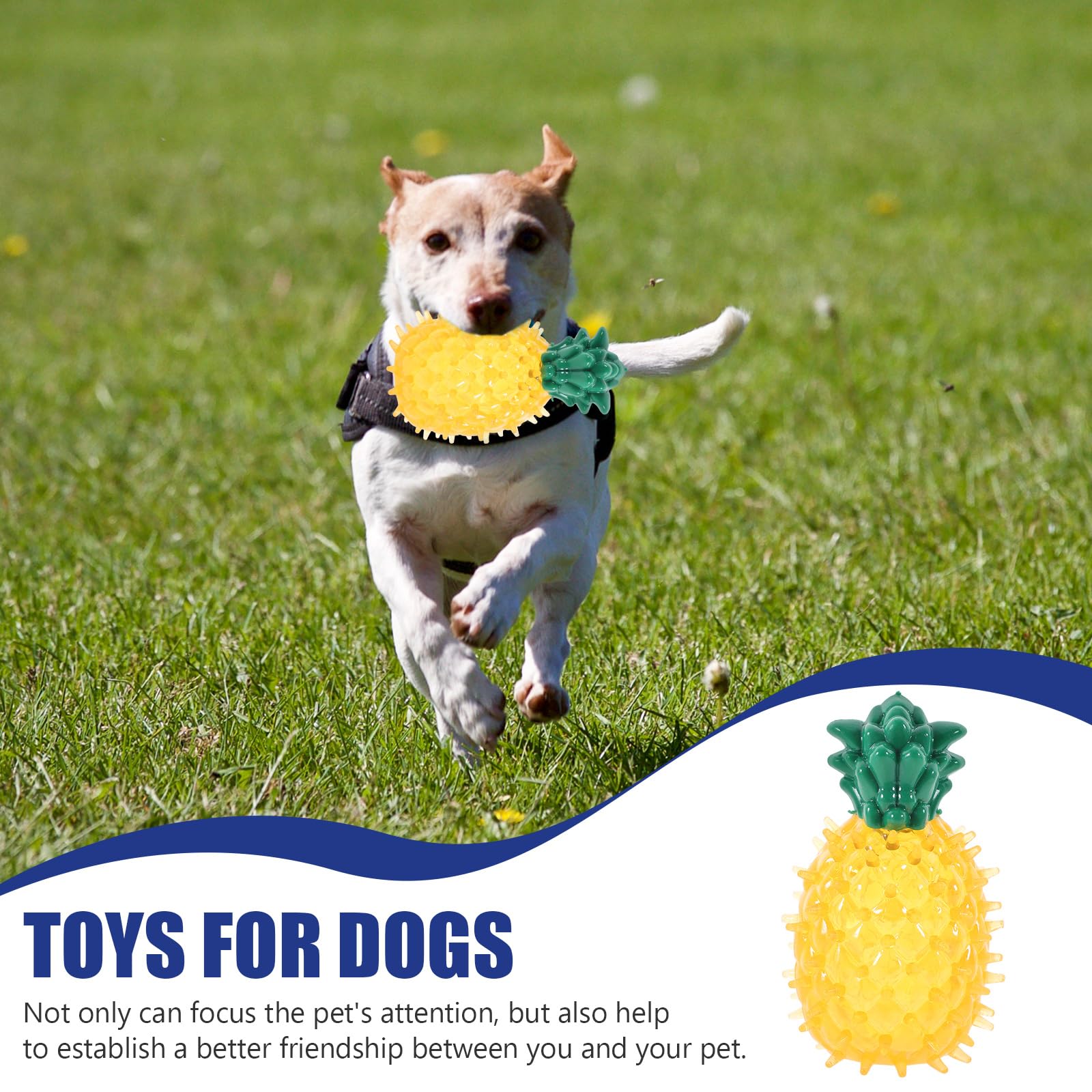 LOGOFUN Dog Cooling Toy Frozen Dog Toys for Teething Freezable Pet Teether Cooling Chew Toys Pineapple Shape Puppy Chew Toys for Summer Party