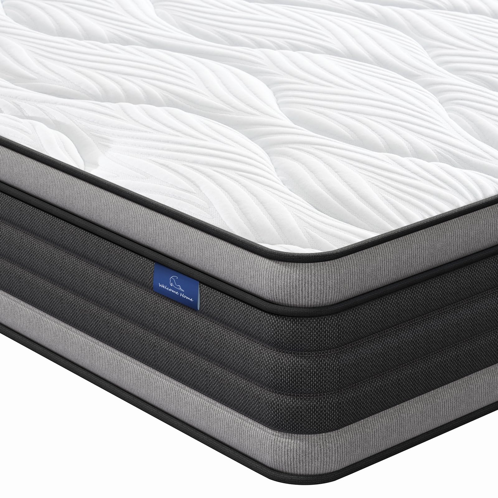 Vesgantti Full Mattress, 12 Inch Hybrid Full Size Mattress in a Box, Memory Foam and Individually Pocket Spring, Innerspring Mattress for Pressure Relief and Supportive, Medium Firm