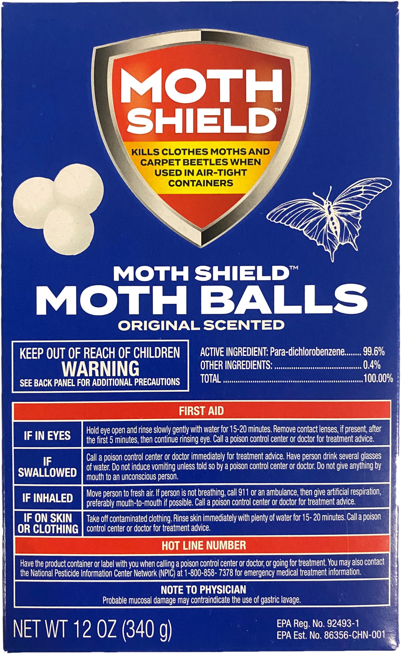 Moth Shield Moth Ball Traps for Clothes, Furniture, Carpet and Pantry Moths, 12 Ounce Box (Original Scented, 12 Ounce (1 Pack)